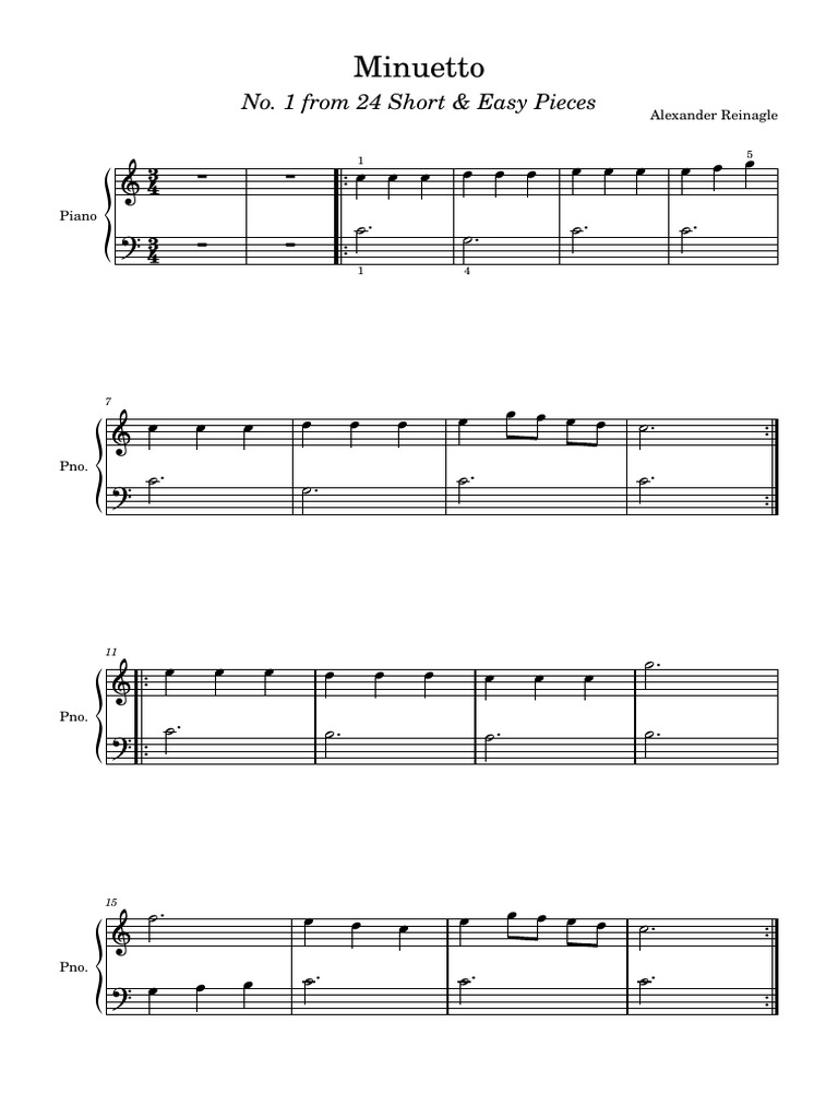 Minuetto No. 1 for Piano | PDF