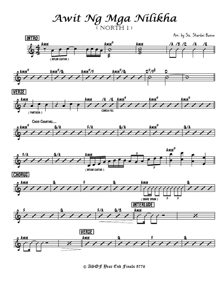 Awit-Ng-Mga-Nilikha-Chords | PDF