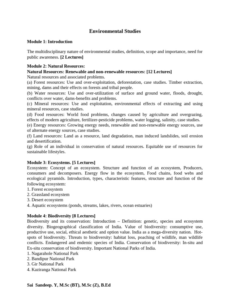 Comprehensive Guide to Environmental Studies | PDF | Forests | Ecosystem
