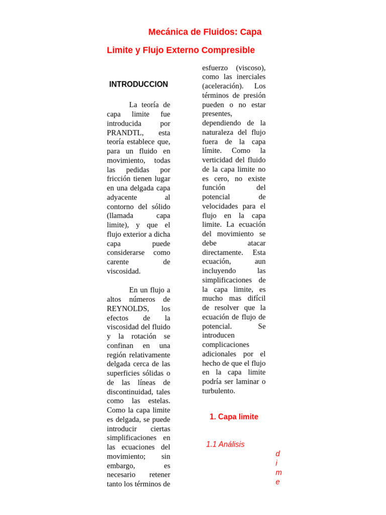 CAPA Límite | PDF | Capa límite | Levantar (Fuerza)