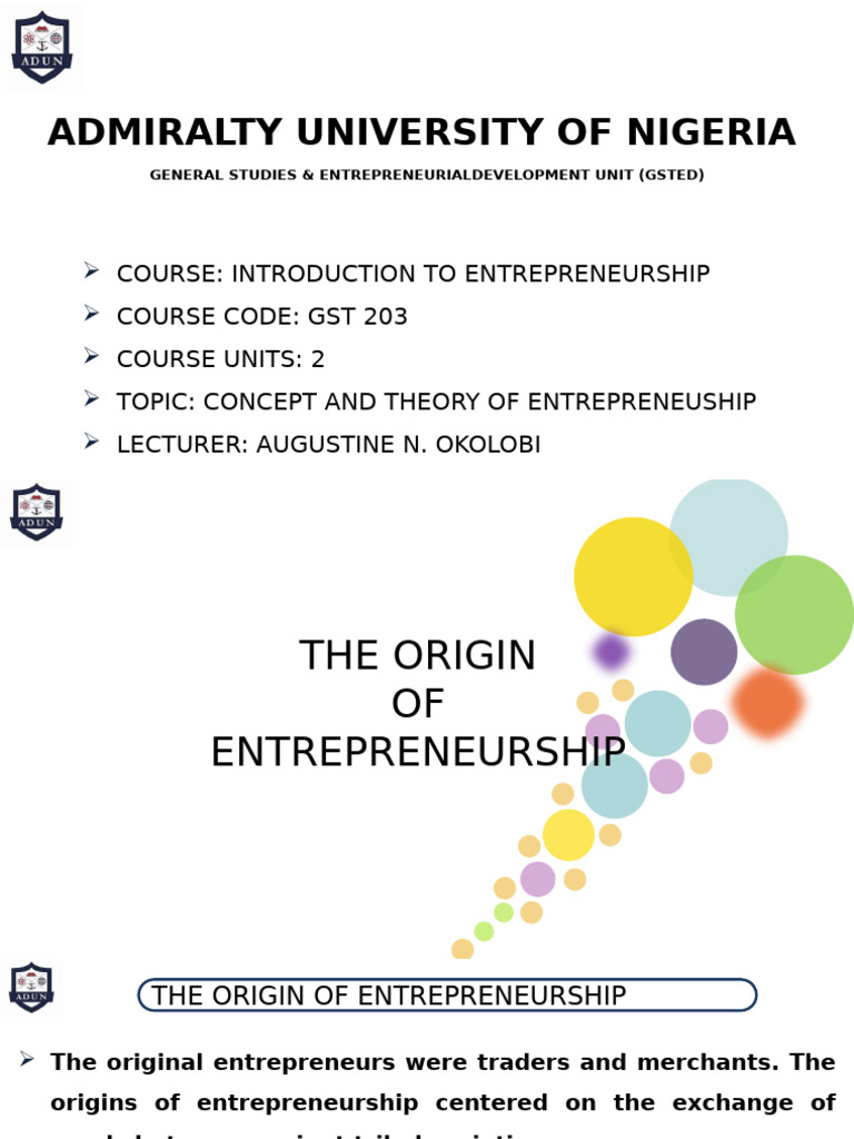 Intro To Entrepreneurship GST 203 2022-2023 | PDF | Entrepreneurship | Industrial Revolution