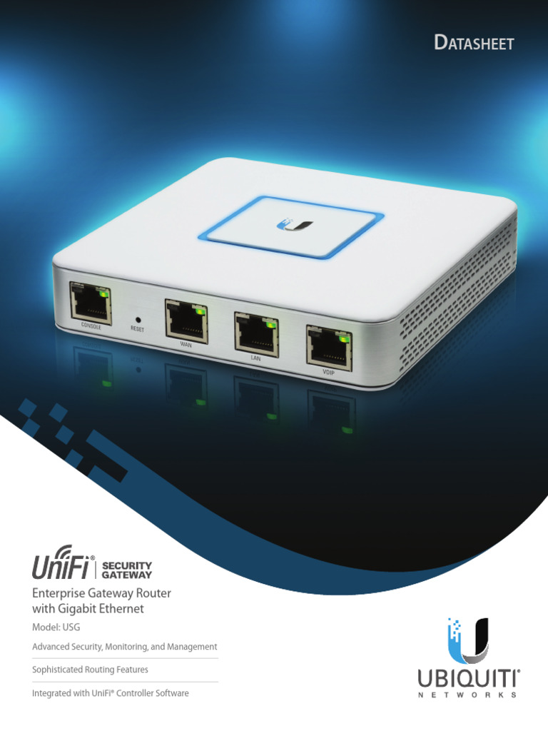 Unifi Usg Security Gateway Document | PDF | Computer Network | Wireless Lan