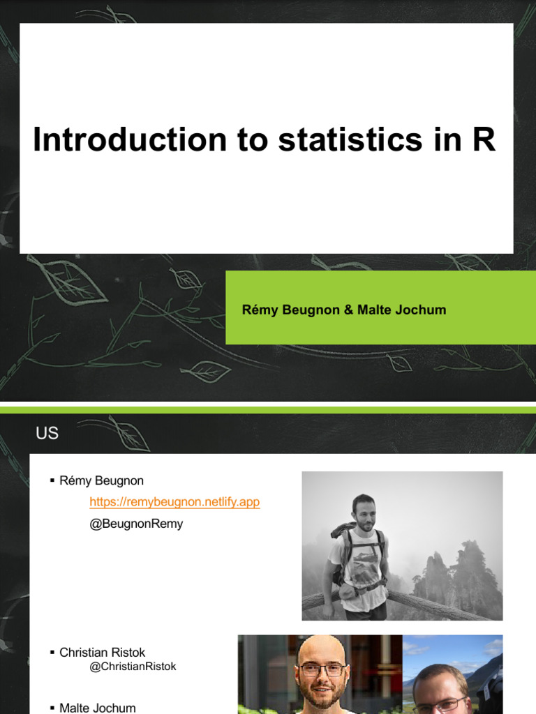 Lecture Intro To Stat In R Pdf Errors And Residuals Statistics