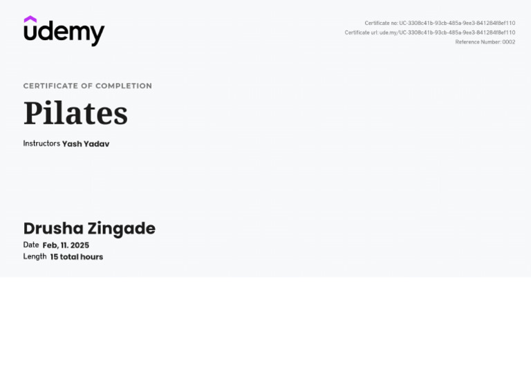 Udemy Certificate | PDF