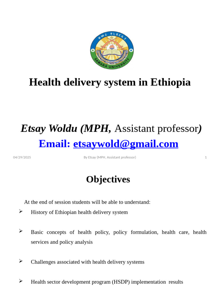 Ethiopian Health Delivery System Overview | PDF | Health Policy ...