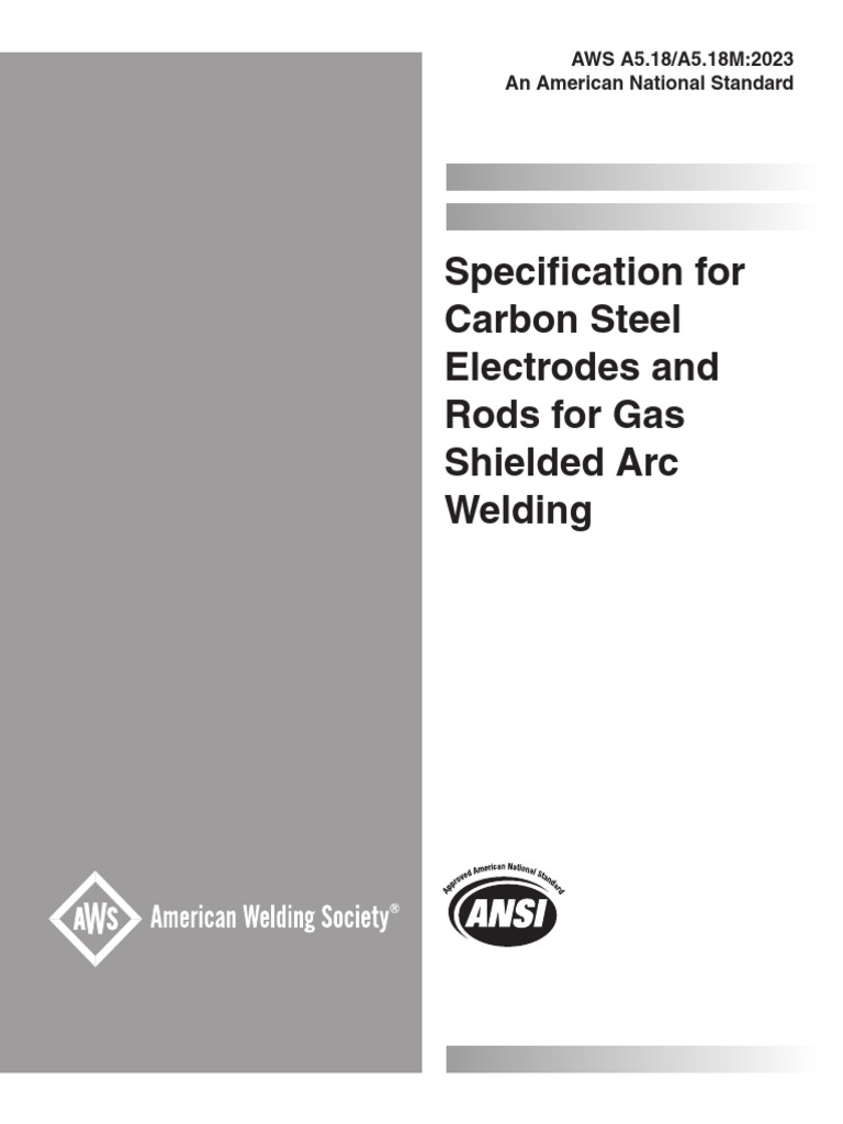 AWS A5.18/A5.18M:2023 Specification | PDF | Welding | Construction