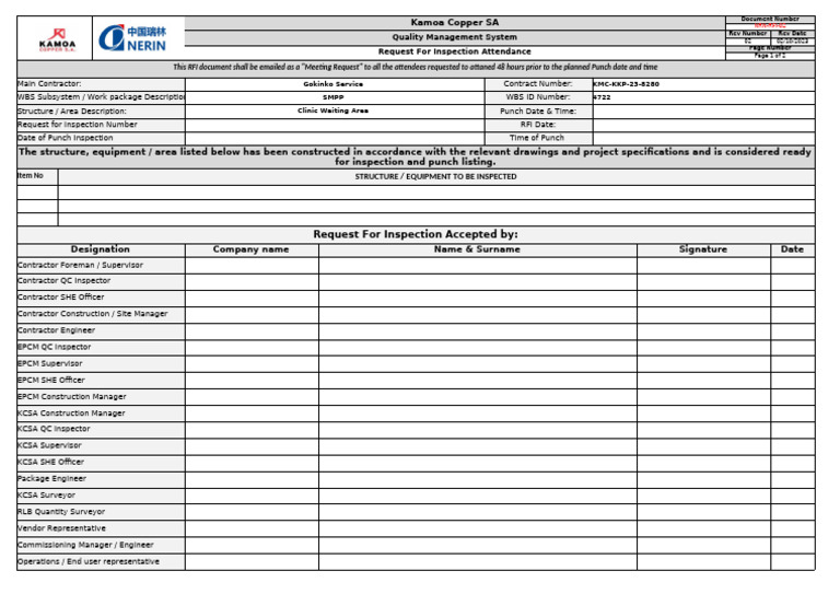 05.1 - NRN-RFI-02 - Request For Inspection Attendance - 20231002 | PDF