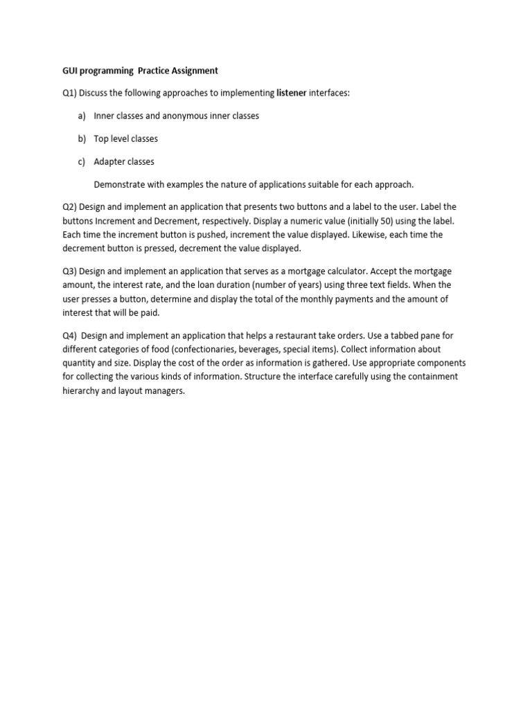GUI programming Exercise | PDF GUI programming Exercise | PDF