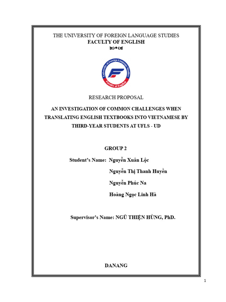 Group 2 - ASSIGNMENT OF RESEARCH PROPOSAL | PDF | Survey Methodology | Translations