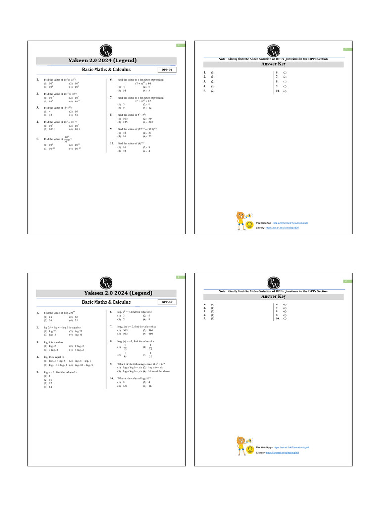Basic Maths To Waves Combined DPP MR | PDF | Mathematical Analysis | Mathematics