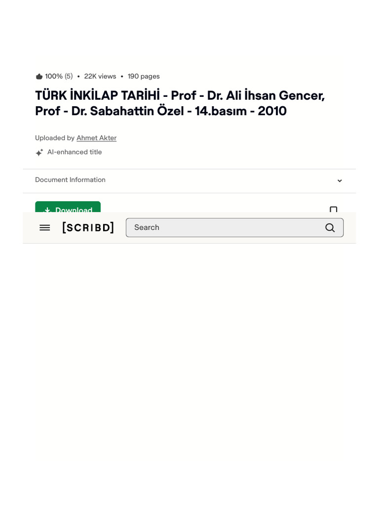 TÜRK İNKİLAP TARİHİ - Prof - Dr. Ali İhsan Gencer, Prof - Dr. Sabahattin Özel - 14.basım - 2010 ...