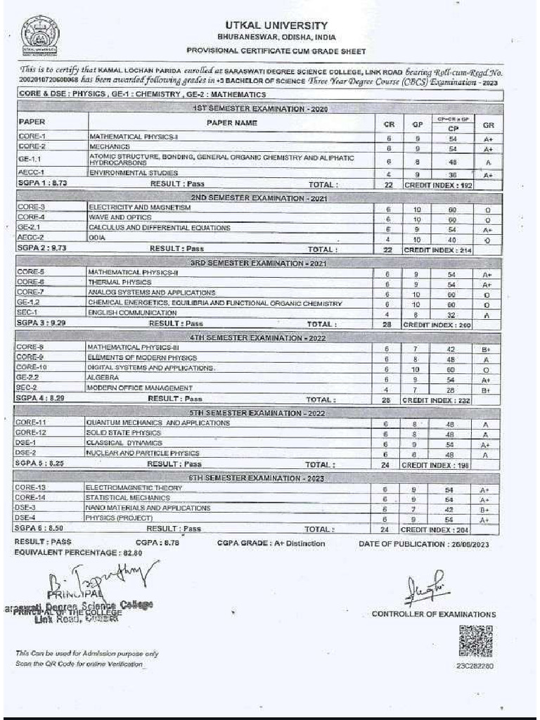 Marksheet Document | PDF