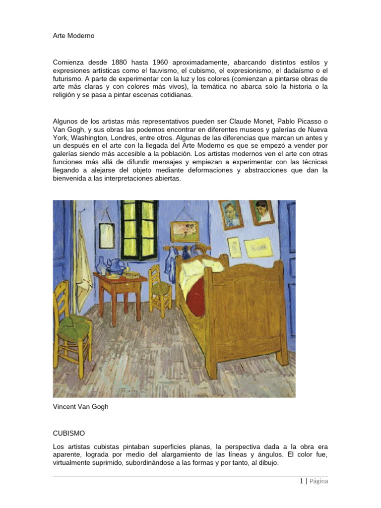 Historia del Arte Moderno y Contemporáneo | PDF | Cubismo | Pablo Picasso