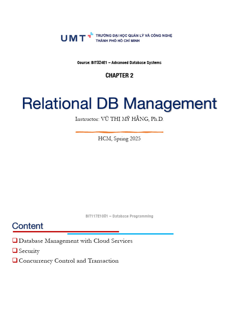 Chapter 2 - RDB Design-Đã M Khóa | PDF | Cloud Computing | Amazon Web Services