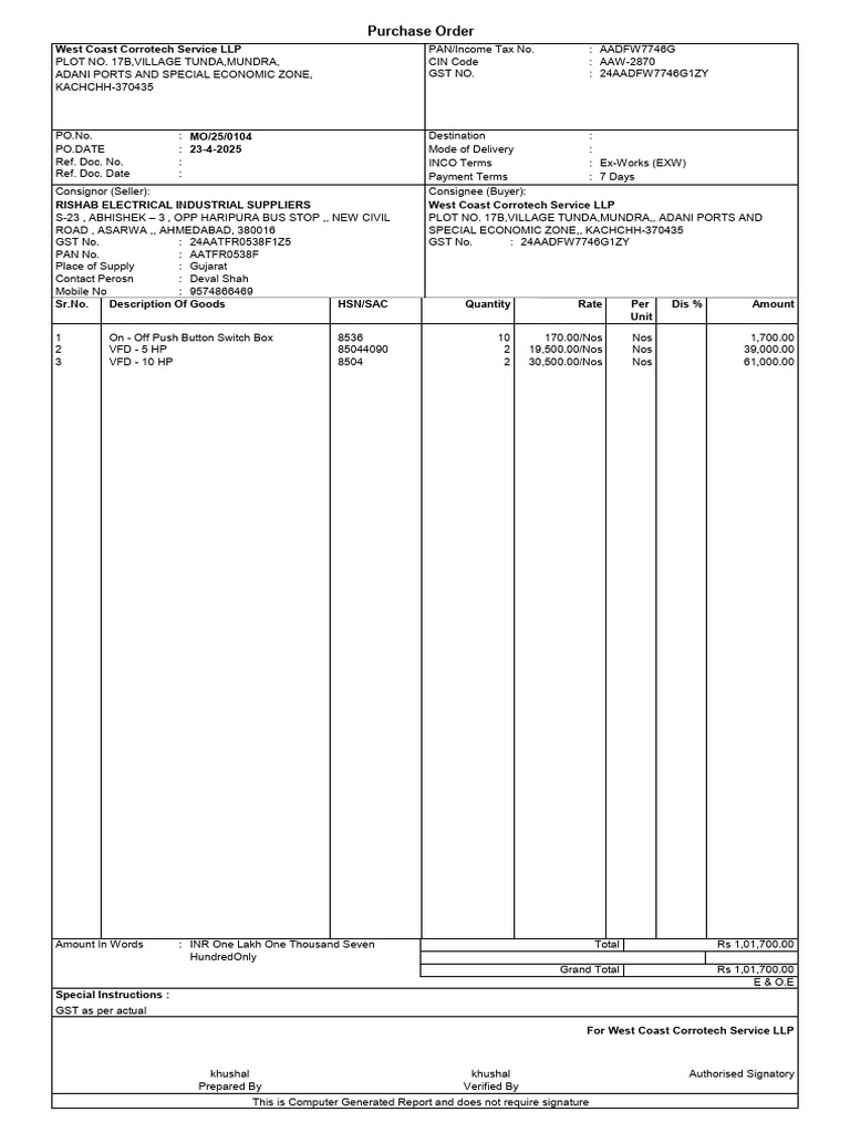 0104 - Rishab Electrical Industrial Suppliers | PDF | Government Finances | Payments