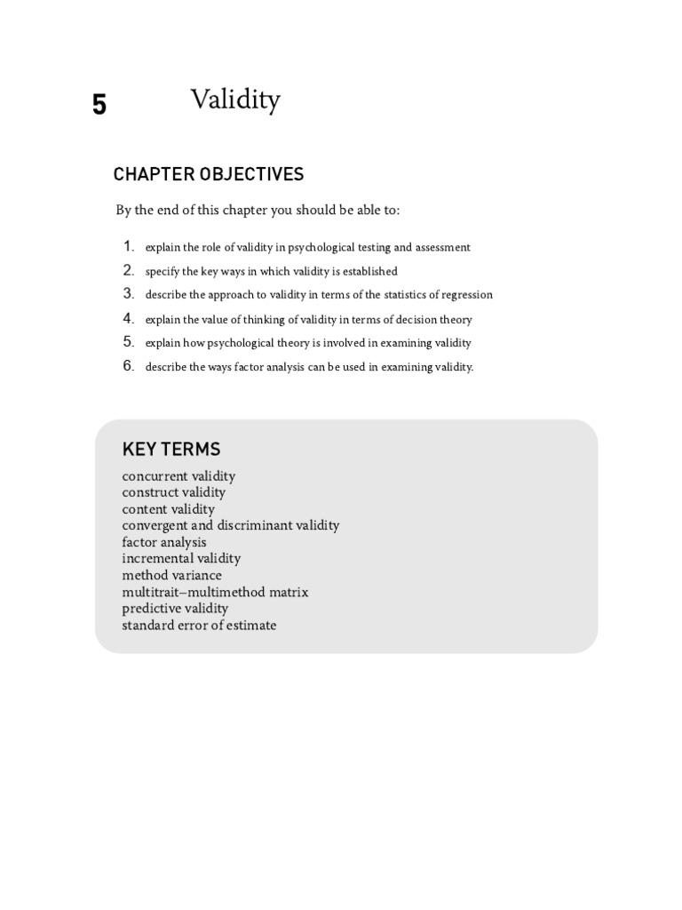 Understanding Validity in Psychological Testing | PDF | Validity ...