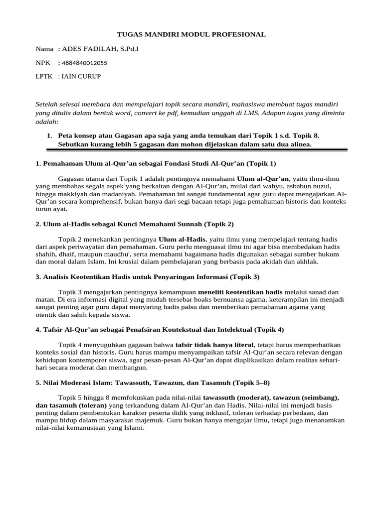 Tugas Mandiri Modul Profesional | PDF