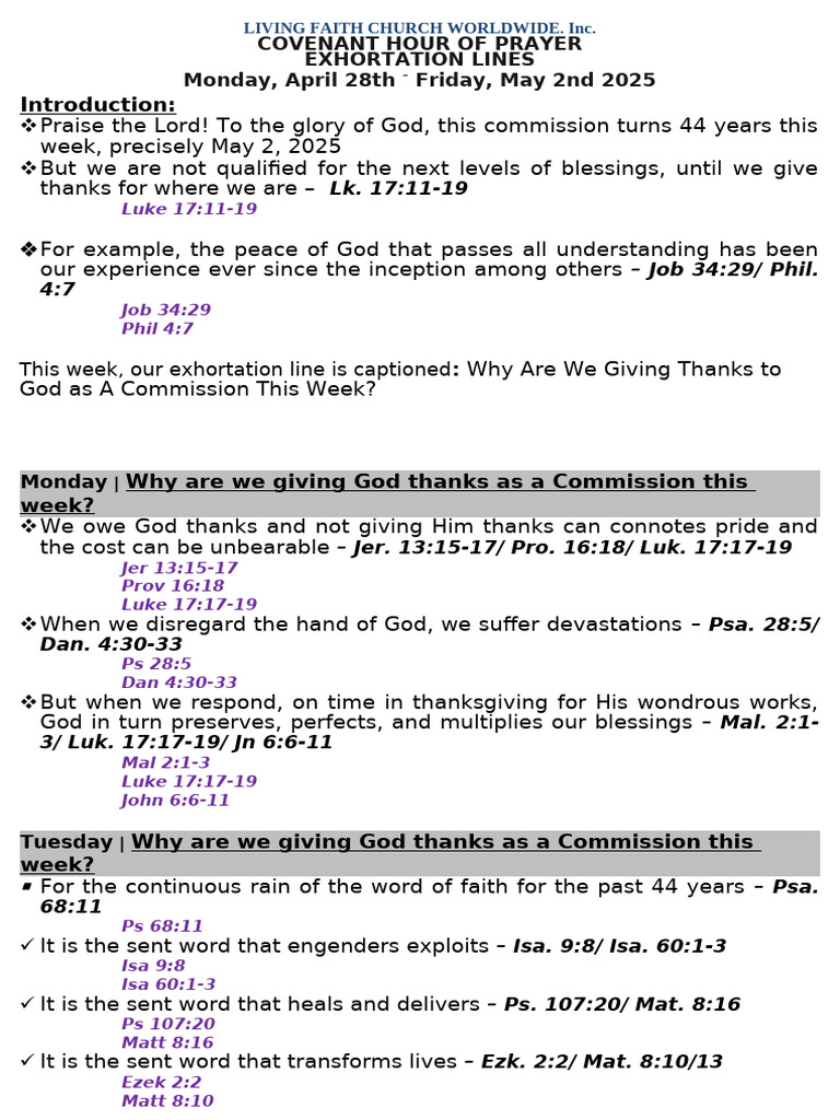 (With SCRPTR) CHOP EXHORTATION LINE - 28.04.25 | PDF | Abrahamic ...
