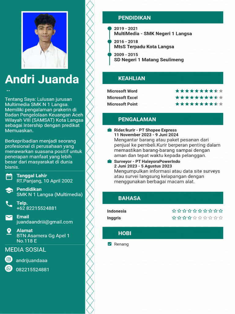 CV Andri Paspoto Biru | PDF