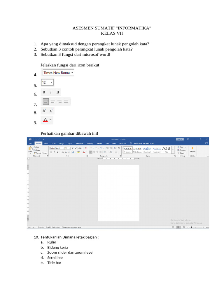 ASESMEN SUMATIF INFORMATIKA | PDF