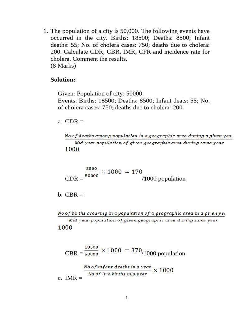 Vital Statistics Problems | PDF