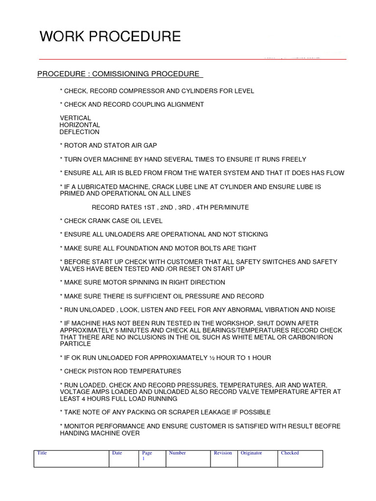 Commissioning Procedure | PDF