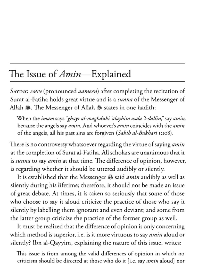Understanding the Significance of Ameen | PDF | Hadith | Ali