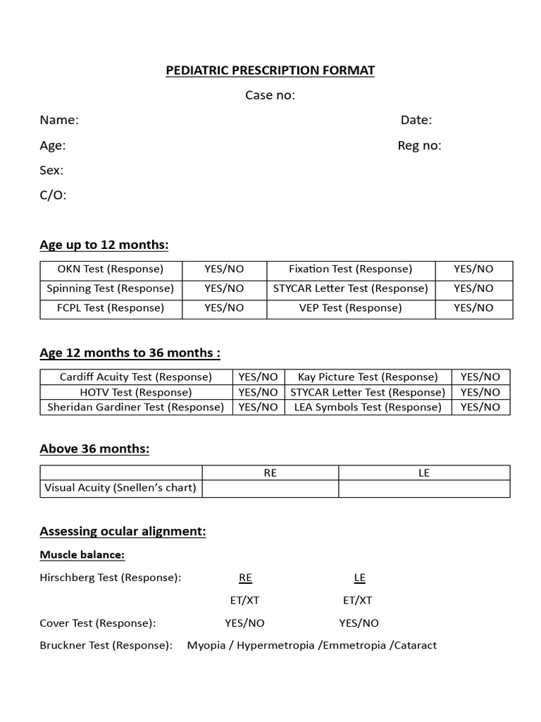 Pediatric Prescription Format | PDF