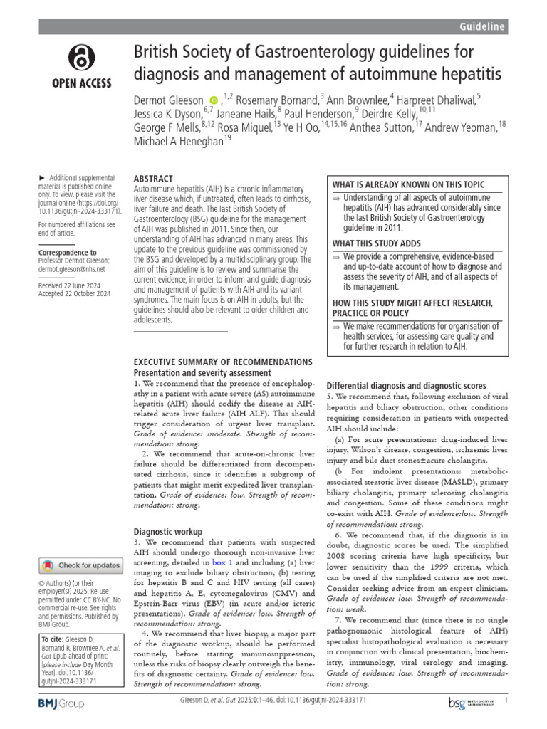 British Society of Gastroenterology Guidelines For 250428 092907 | PDF ...