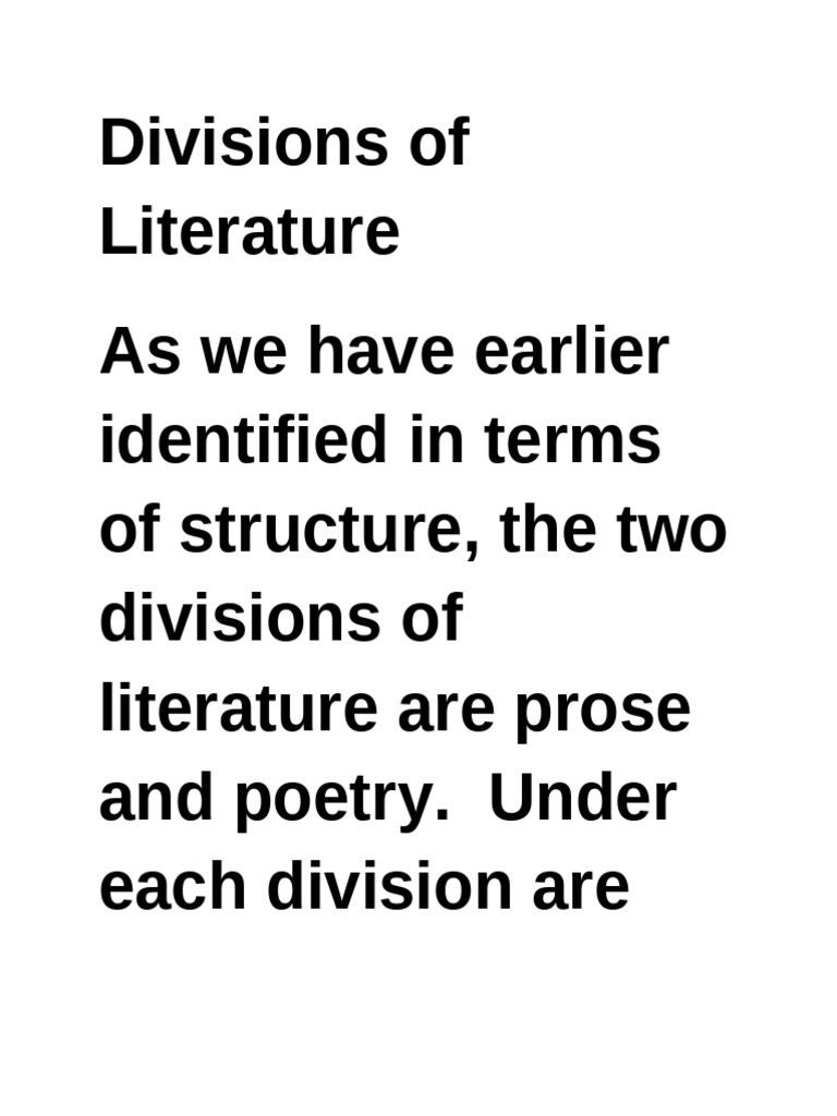 Divisions of Literature FINAL (1) | PDF | Parable | Legends