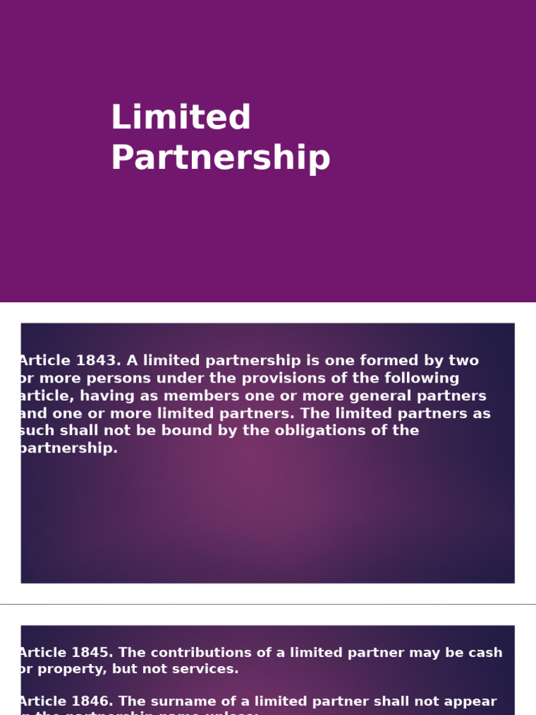 Lecture Partnership For Sept. 21 2024 | PDF | Limited Partnership ...