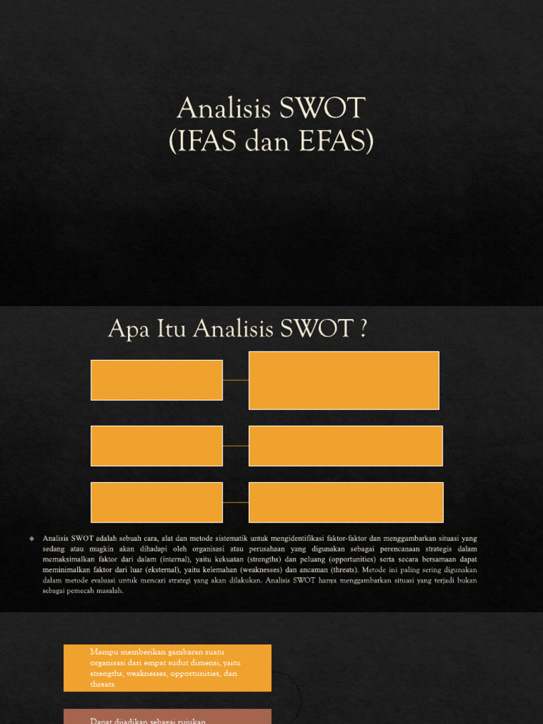 Analisis SWOT (IFAS & EFAS) | PDF