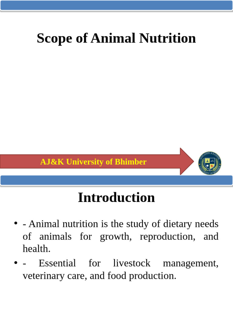 Importance and Scope of Animal Nutrition | PDF | Nutrition | Diet ...