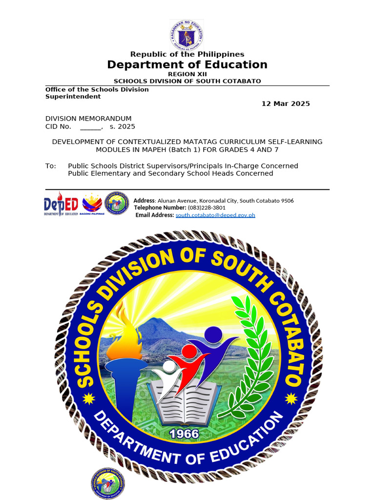 8 Development of Contextualized SLM in MAPEH | PDF | Curriculum | Learning