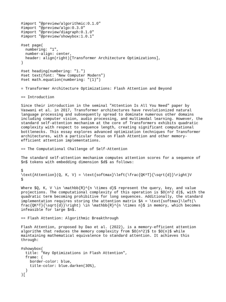 Transformer Arch Optimisations | PDF | Applied Mathematics | Algorithms