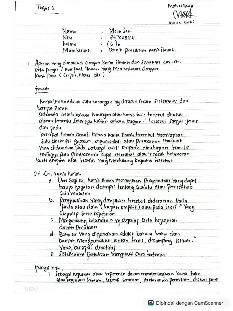 Tugas 1 Teknik Penulisan Karya Ilmiah | PDF