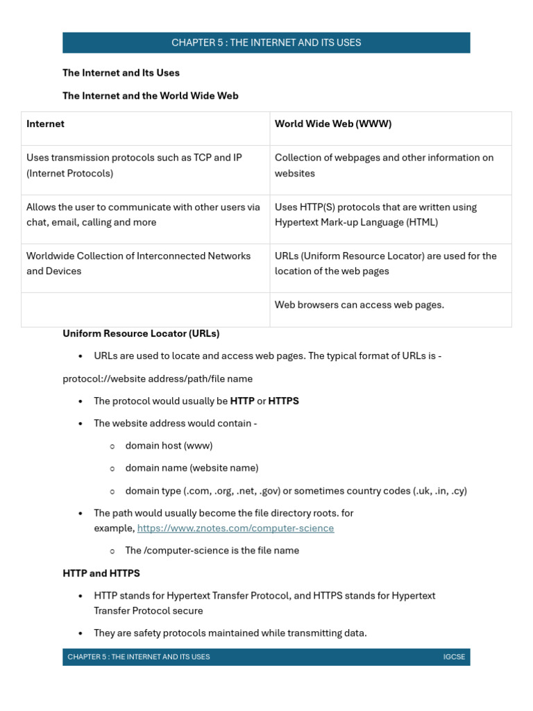 Internet Uses and Cybersecurity Overview | PDF | World Wide Web ...