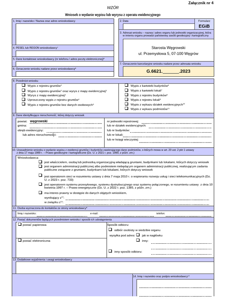 Formularz EGiB | PDF