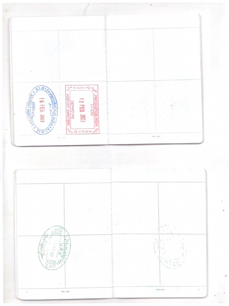 Entry:Exit Stamps Old Passport | PDF