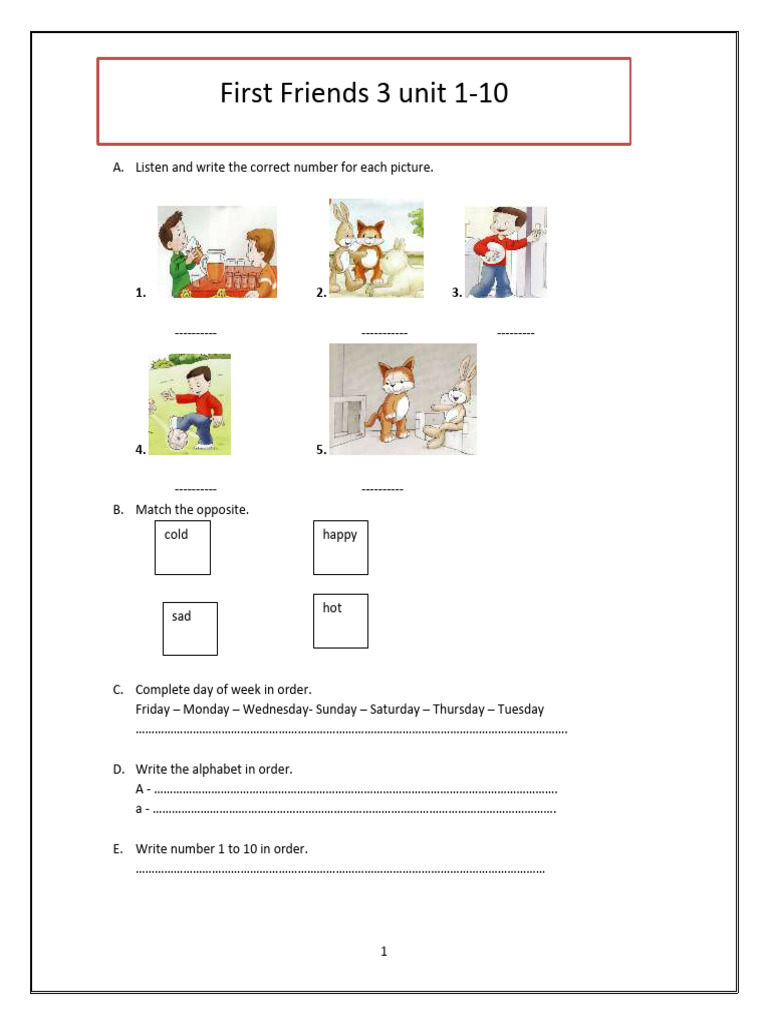 friends 3 unit 1-10 | PDF