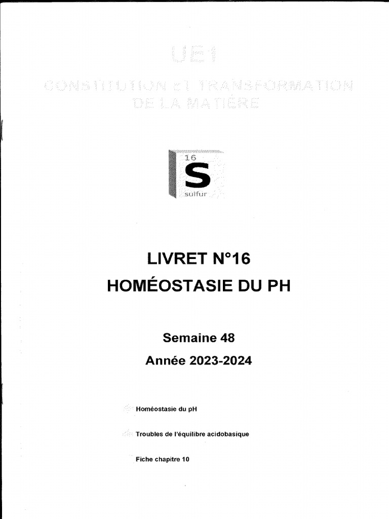 UE1 Livret 16 | PDF