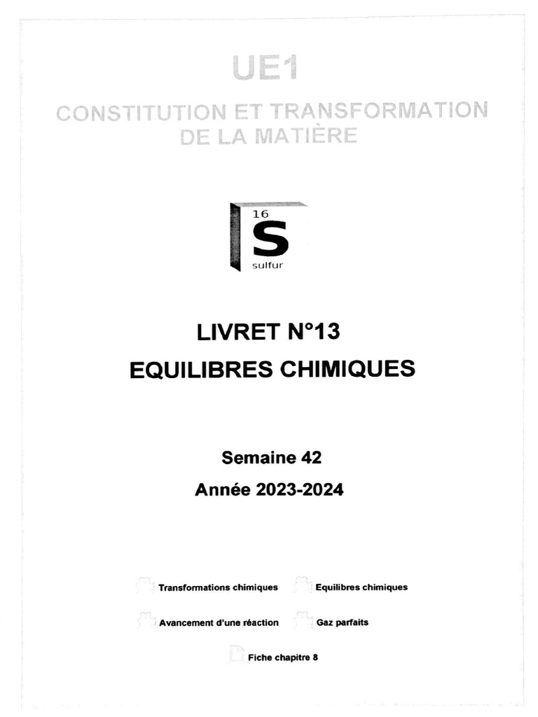 UE1 Livret 13 | PDF