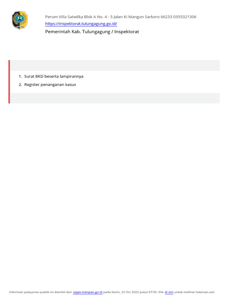 Unduh Standar Pelayanan - Penanganan Permohonan Izin Perceraian PNS | PDF