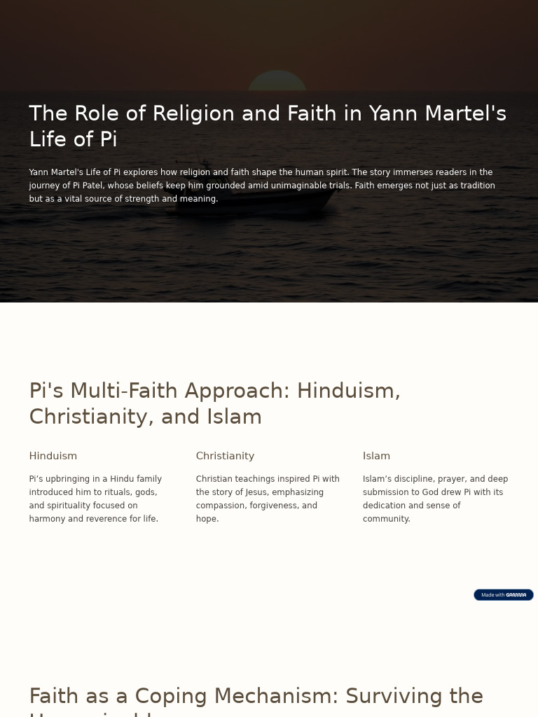 Life of Pi Religion | PDF