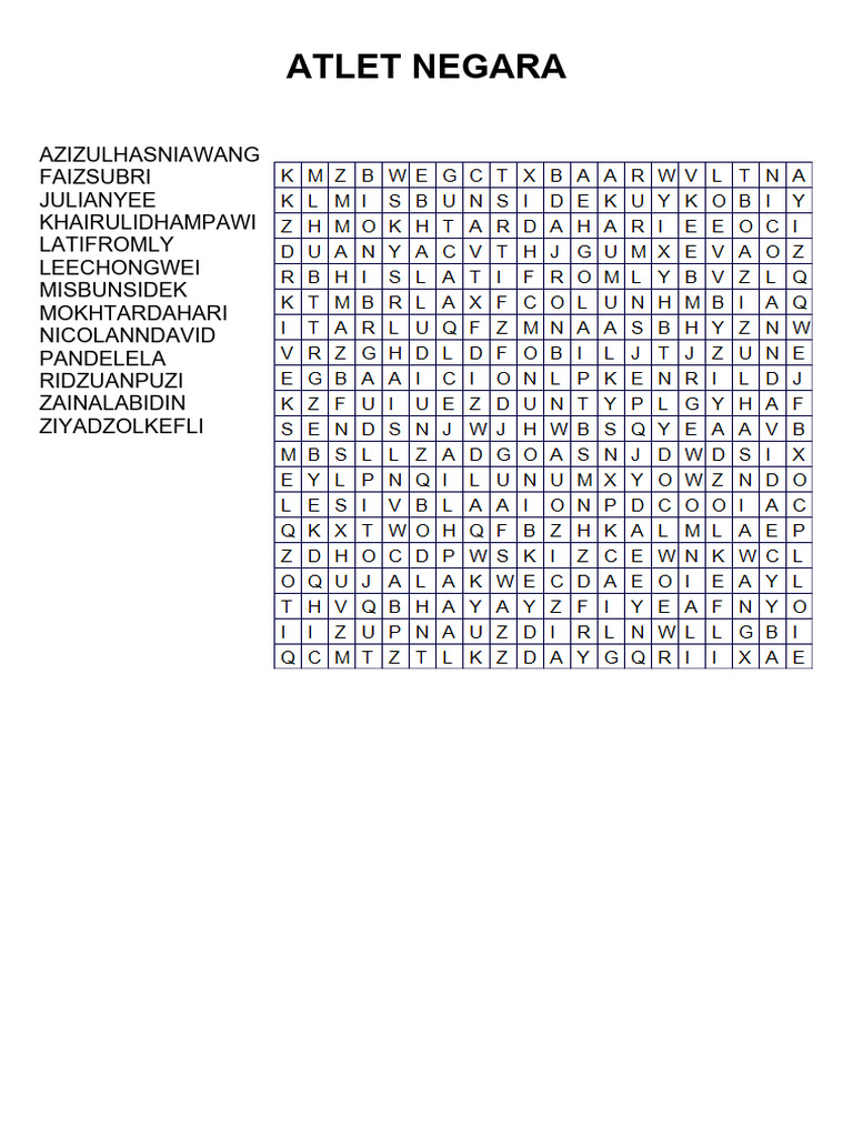 Cari Kata Atlet Negara | PDF