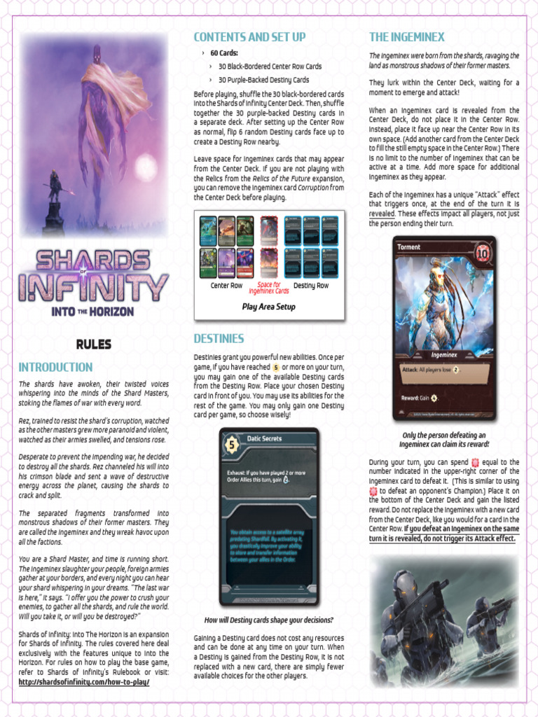 Shards of Infinity: Into the Horizon Rules | PDF