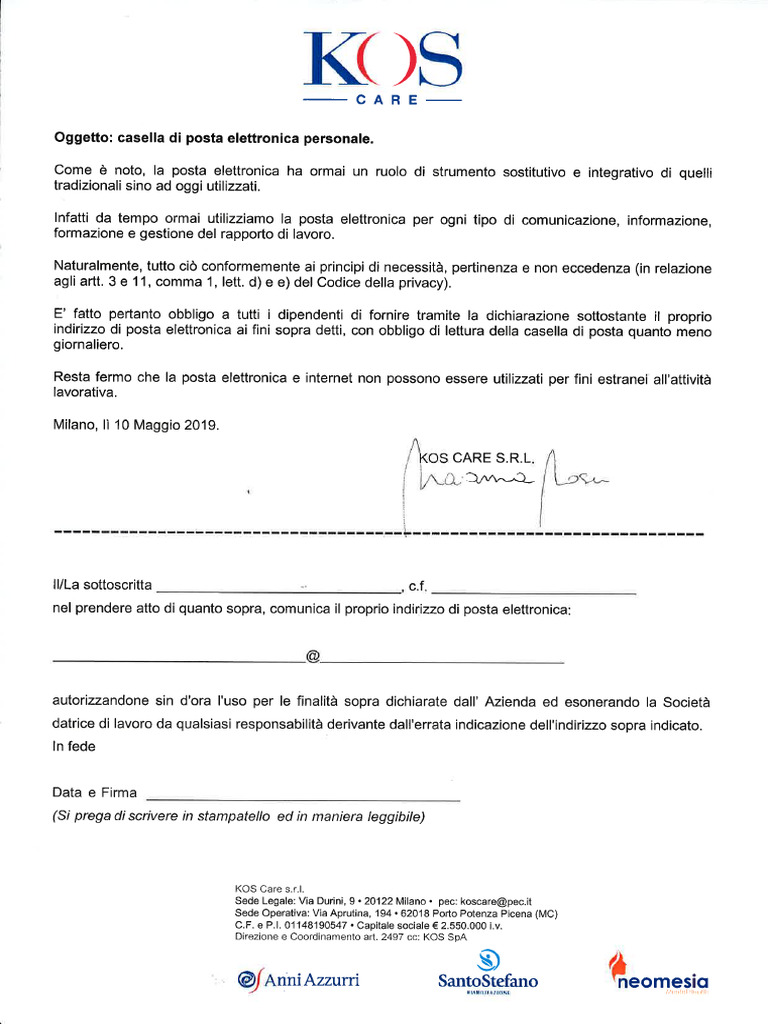 Cassela Di Posta Electronica Personale | PDF