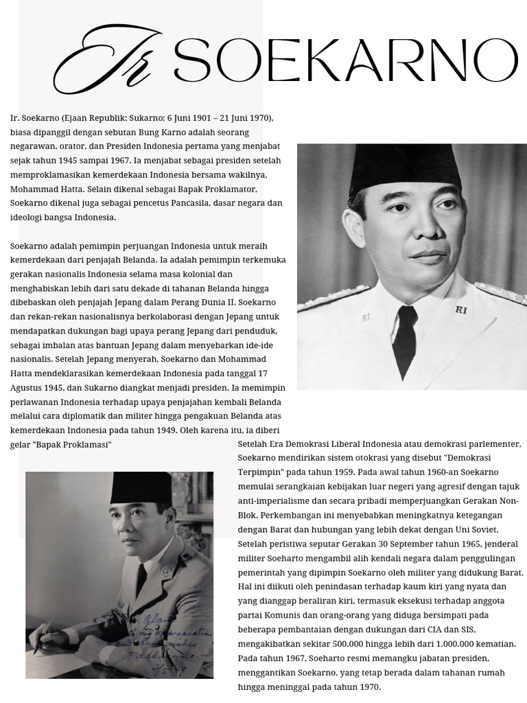 Biografi soekarno | PDF