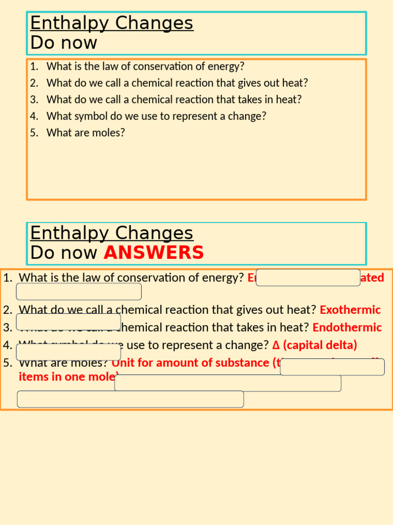 Ch9.1 Exo, Endo & Enthaply | PDF