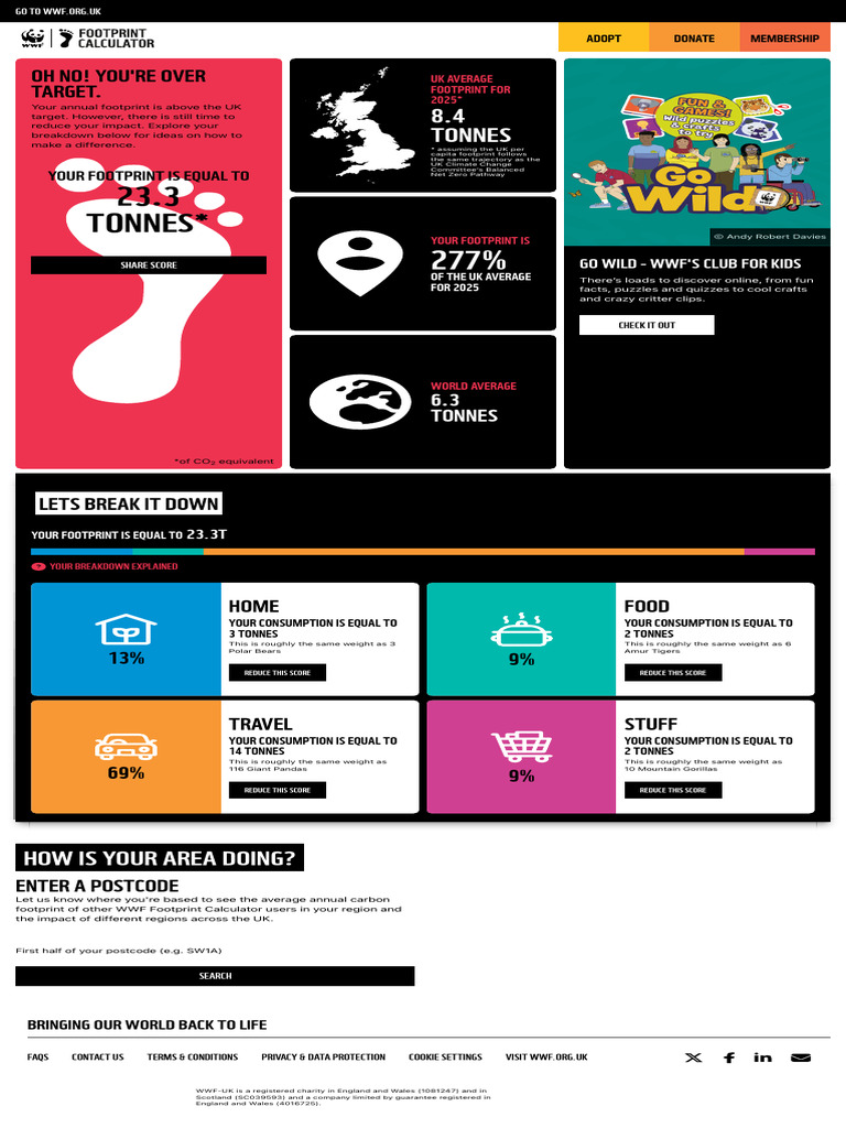 WWF Footprint Calculator | PDF | World Wide Fund For Nature | United ...